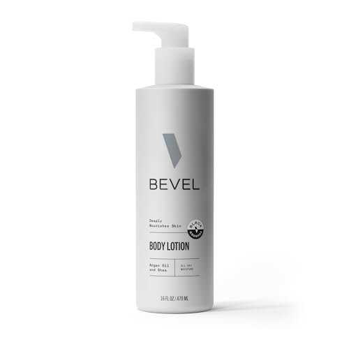 Bevel All Day Body Lotion for Men with Shea Butter and Argan Oil, Ligh