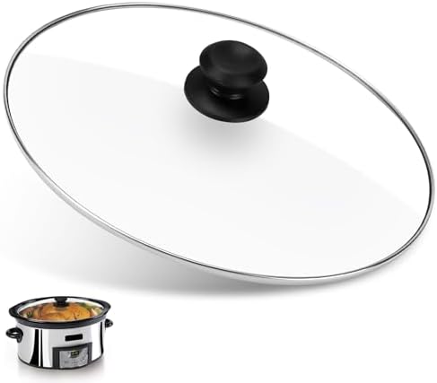 Oval 8 Quart Slow Cooker Glass Lid Fit for Crock Pot Programmable Slow
