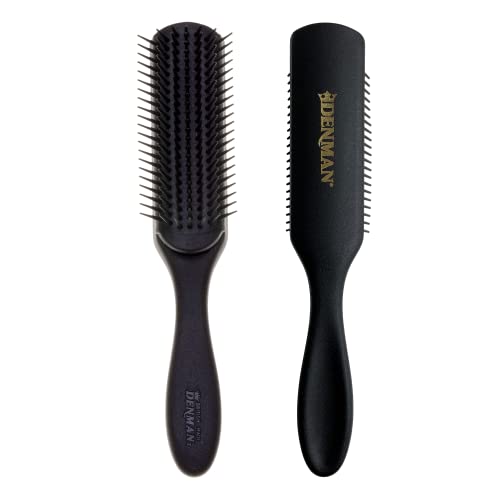 Jack Dean by Denman Curly Hair Brush D3 (All Black) 7 Row Styling Brus