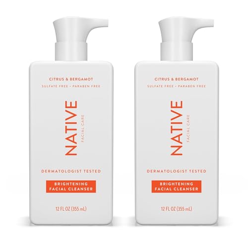 Native Brightening Face Wash 12 fl oz (2 Pack), Facial Cleanser with C