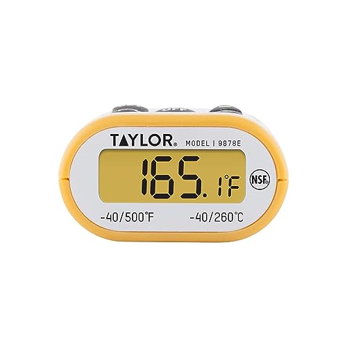 Taylor Compact Waterproof Digital Thermometer, 4.5 Inch Stem, Yellow ...