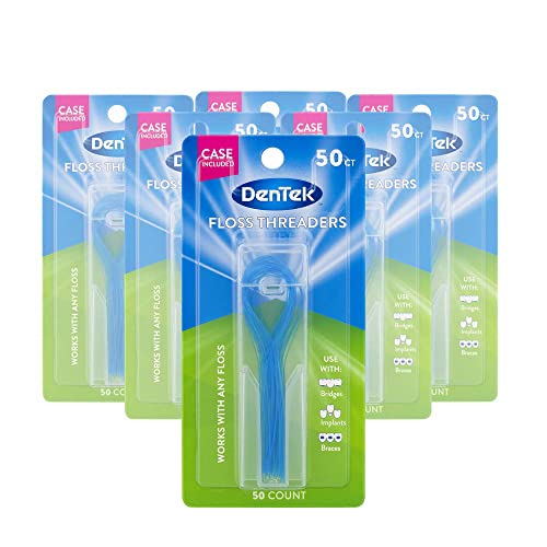 DenTek Floss Threaders | For Braces, Bridges, and Implants | 50 Count