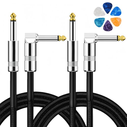 2-Pack Guitar Cable, 10ft Electric Guitar AMP Cord for Bass Guitar & E