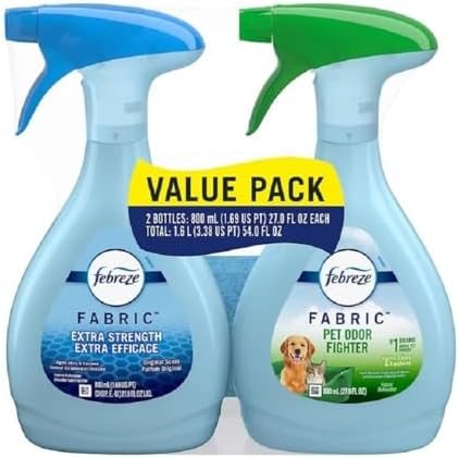Febreze Fabric Refresher Value Pack, Pet Odor Eliminator and Extra Str
