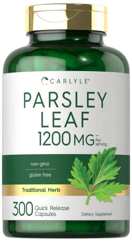 Carlyle Parsley Leaf Capsules 1200mg | 300 Count | Non-GMO, Gluten Fre