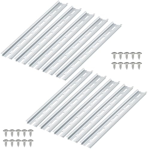 10 Piece Aluminum DIN Rails, 12 Inches Long, 35mm Wide, 7.5mm High, To