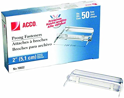 ACCO Brands Premium Prong Fastener for Standard 2-Hole Punch, Complete