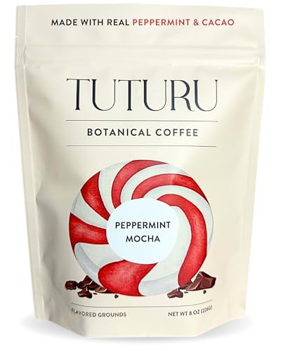 Organic Peppermint Mocha Ground Coffee - Real Peppermint & Cacao - Med