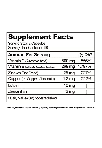Visual Advantage Macular Support Formula for Eye Health - 180 Count ...
