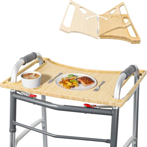 Walker Tray Table with Cup Holder Mobility Table Tray for Folding Walk