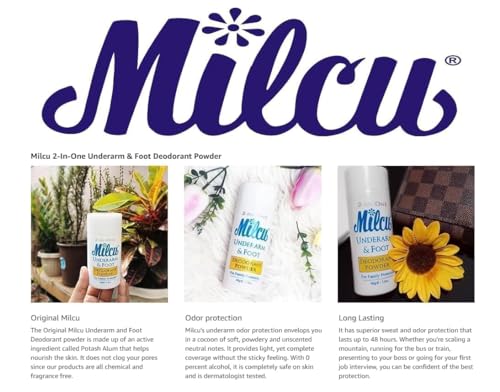 Milcu Underarm & Foot Deodorant Powder 80 grams Large Size by Milcu ...