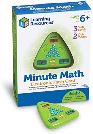 Learning Resources Minute Math Electronic Flash Card, Homeschool, Earl