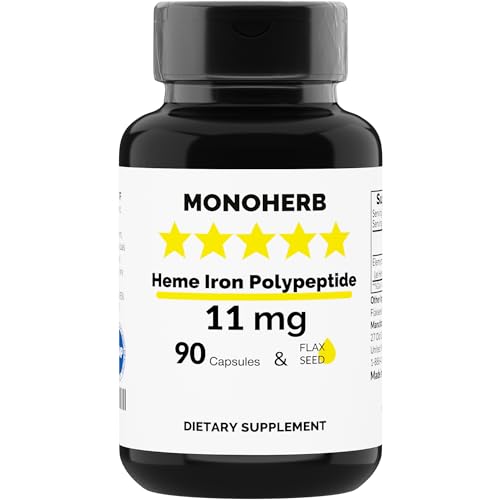Heme Iron Polypeptide 11 mg - 90 Vegetarian Capsules - Made in USA - I ...