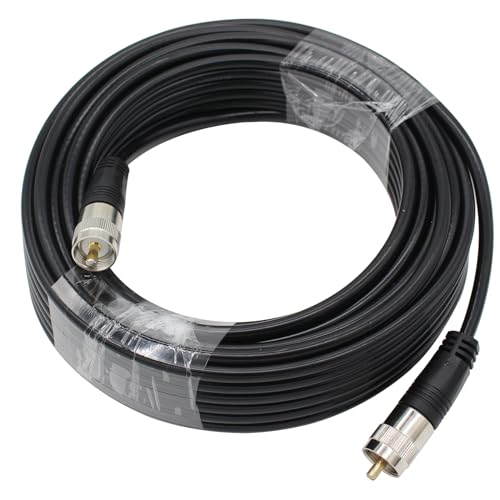 RG8X Coaxial Cable 50ft (15m), CB Coax Cable, UHF PL259 Male to Male C