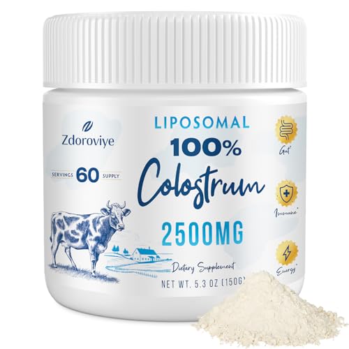 Liposomal Bovine Colostrum Powder Supplement 2500 mg - from Grass-Fed