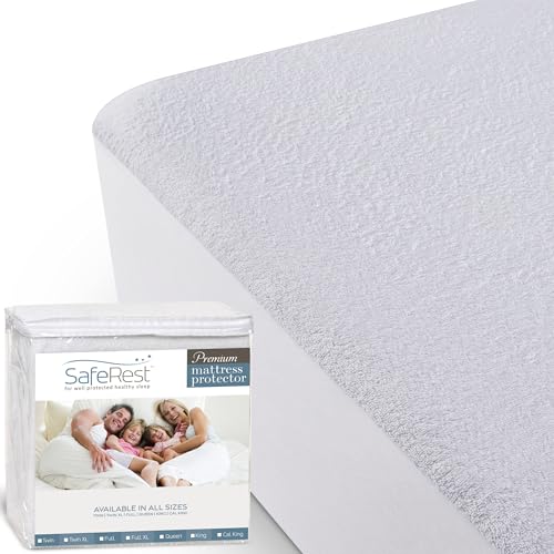 SafeRest 100% Waterproof King Size Mattress Protector - Fitted with St