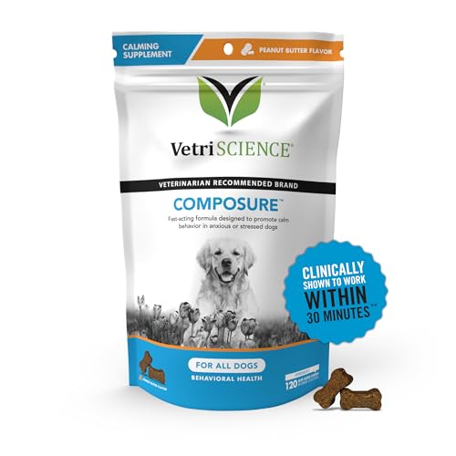 VETRISCIENCE Composure Calming Chews for Dogs - Clinically Proven Dog