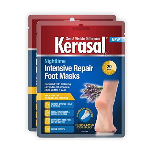Kerasal Nighttime Intensive Repair Foot Masks, Foot Mask for Cracked H