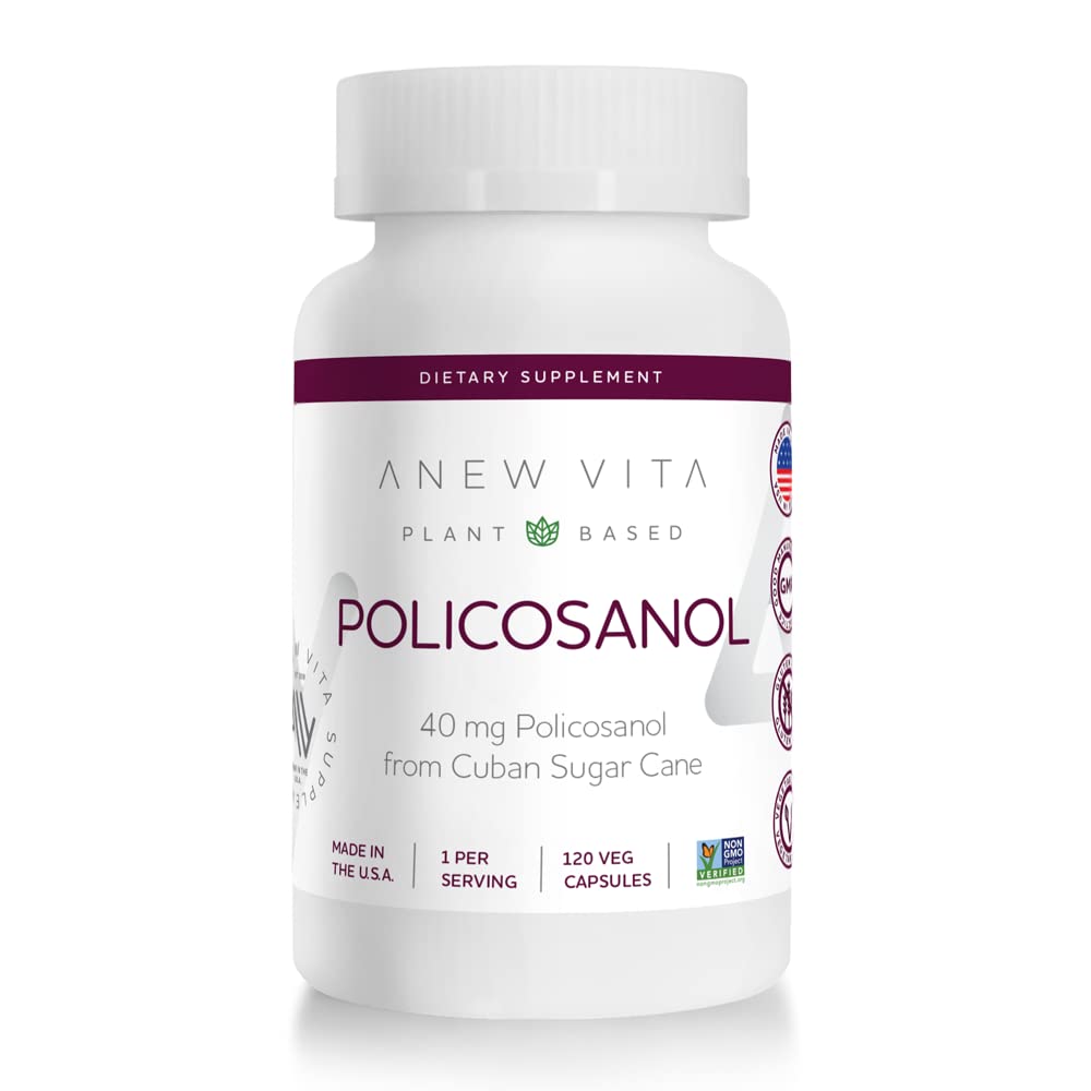 Anew Vita Policosanol Supplement - Healthy Lipid Levels, Platelet Func
