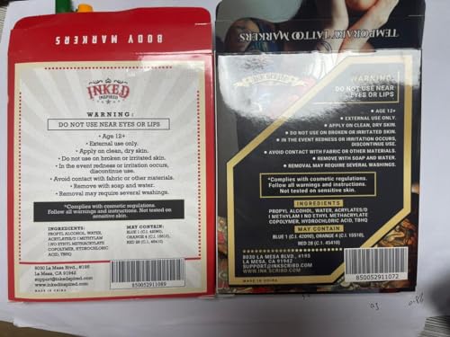 Ink Scribd Temporary Tattoo Markers - Premium Tattoo Pens For Skin - A ...