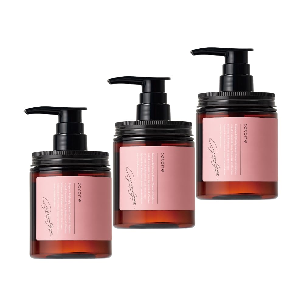 COCONE Clay Cream Shampoo Cocone Smooth Type Herbal Rose Scent, 3 Bott