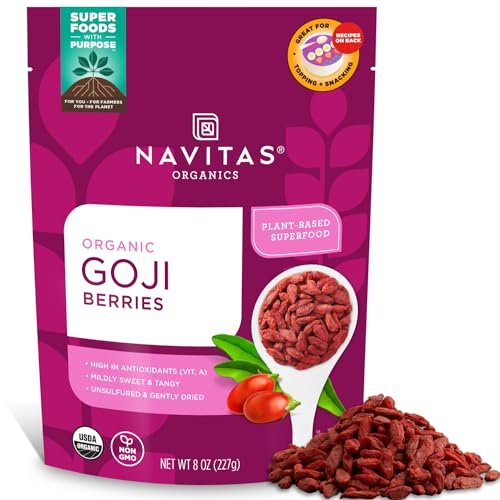 Navitas Organics Goji Berries, 8 oz. Bag, 8 Servings — Organic, Non-GM ...