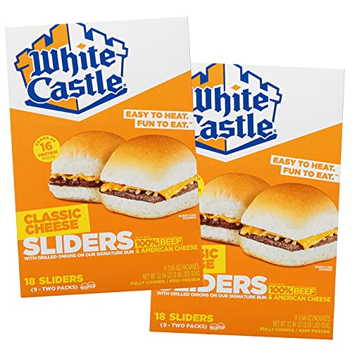 Gourmet Kitchn White Castle Classic Cheese Sliders | 2 Boxes (16 Slide
