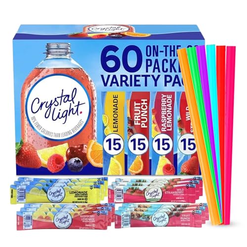 Crystal Light Packets 60 Count – Sugar Free Drink Mix Variety Pack Inc