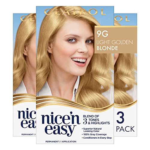 Clairol Nice'n Easy Permanent Hair Dye, 9G Light Golden Blonde Hair Co