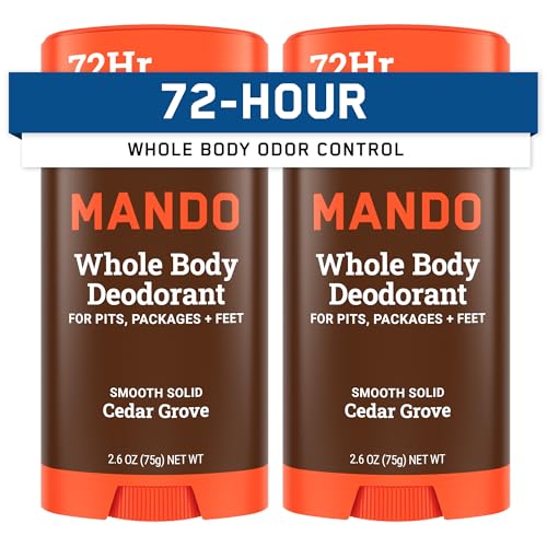 Mando Whole Body Deodorant For Men - Smooth Solid Stick - 72 Hour Odor