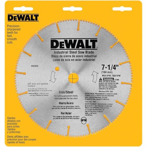 DEWALT Circular Saw Blade, 7 1/4 Inch, 16 Tooth, Metal Cutting (DW3330 ...