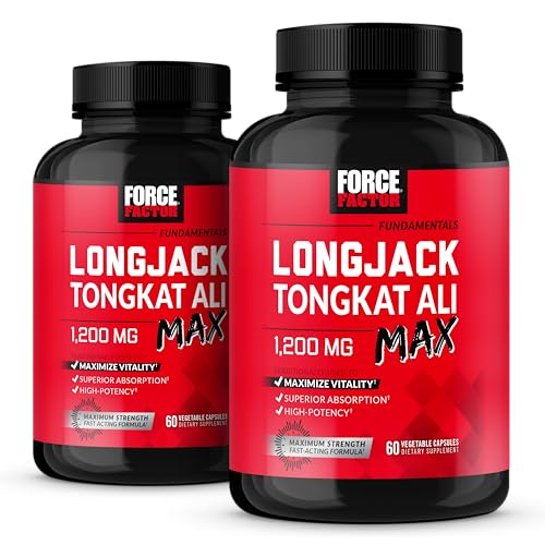 FORCE FACTOR Longjack Tongkat Ali Max, Tongkat Ali for Men, Male Stami