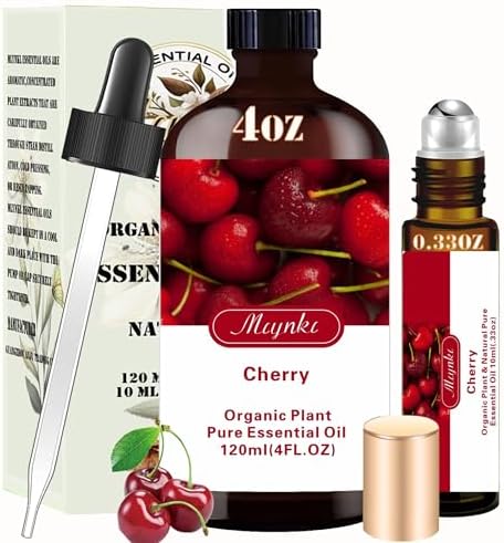 Cherry Essential Oil- 4 Fl Oz & Cherry Roll On 10ML Essential Oil Set