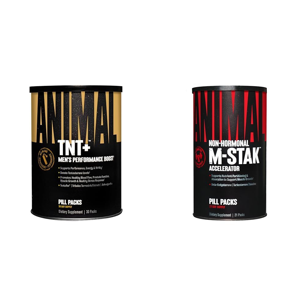 Animal TNT+ Test Booster & M-Stak Muscle Building Stack for Men - 21 C