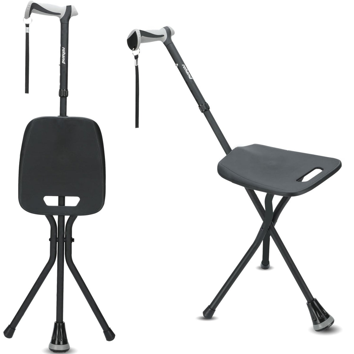 REHAND Walking Cane with Seat,Lightweight Foldable, Adjustable, Collap