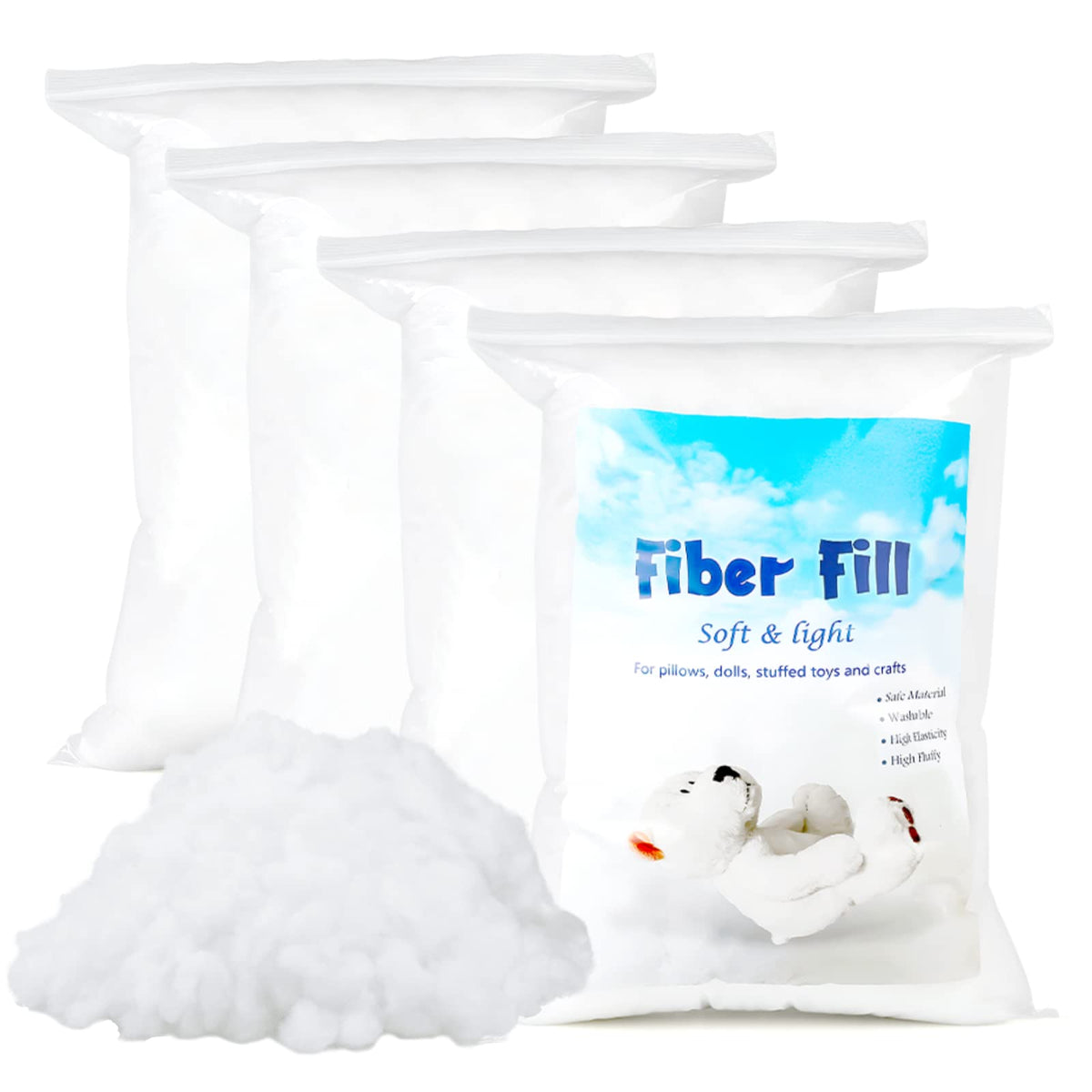 Jmuiiu 600g Polyester Fill, Premium Polyester Fiberfill, Recycled Poly