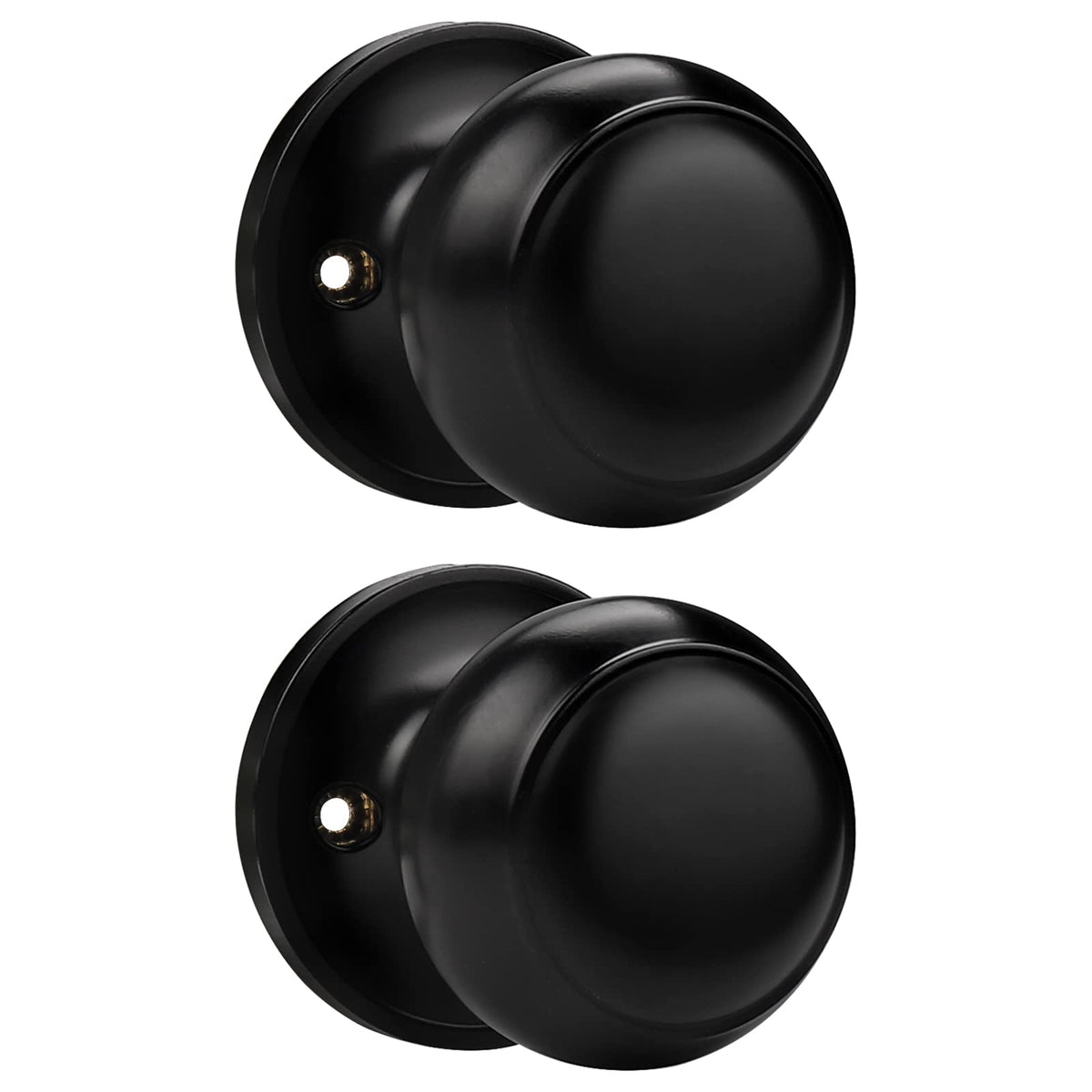 Probrico Black Half Dummy Door Knob, Round Non-Turning Inactive Door K