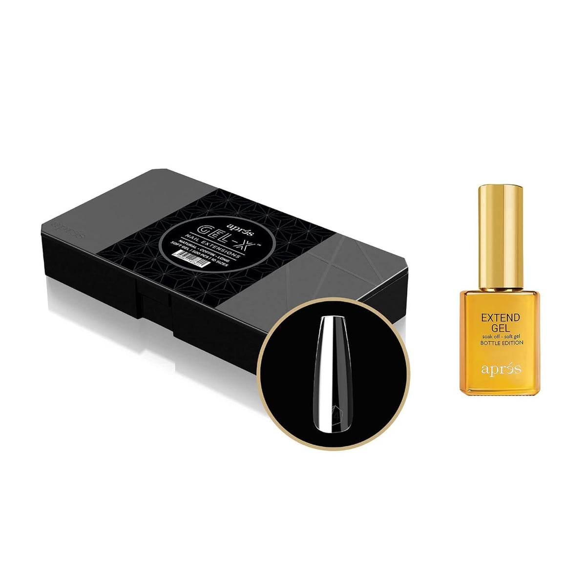 Apres Nail Gel-X Natural Stiletto Long Box of Tips & Extend Gel Bundle