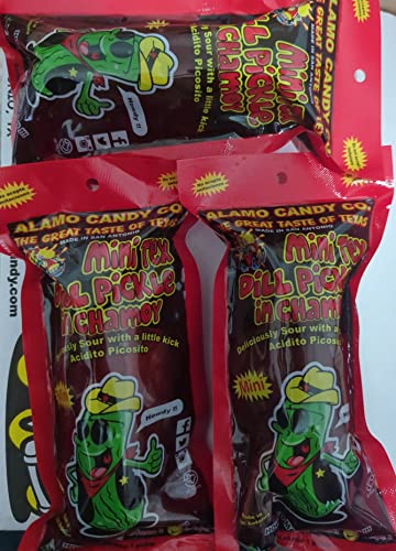 Alamo Candy Mini Tex Dill Pickle In Chamoy - Three Pickles & One NG Jo