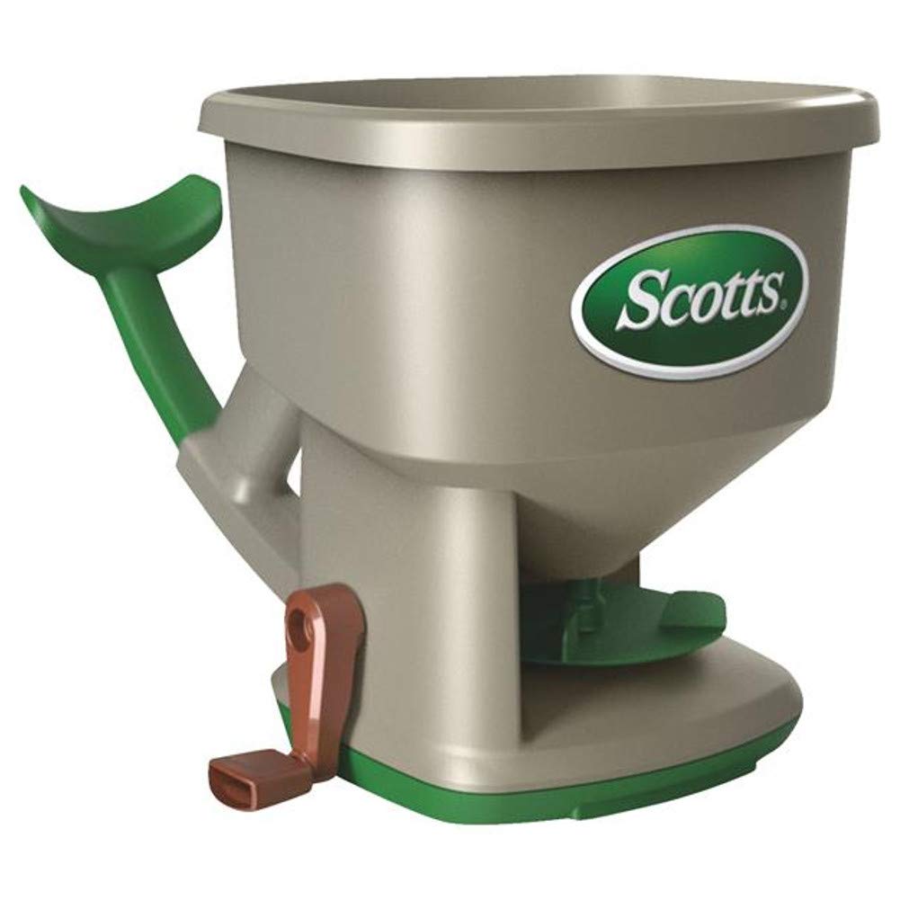 Scotts Whirl Hand-Powered Spreader for Seed, Fertilizer, Salt, Ice Mel