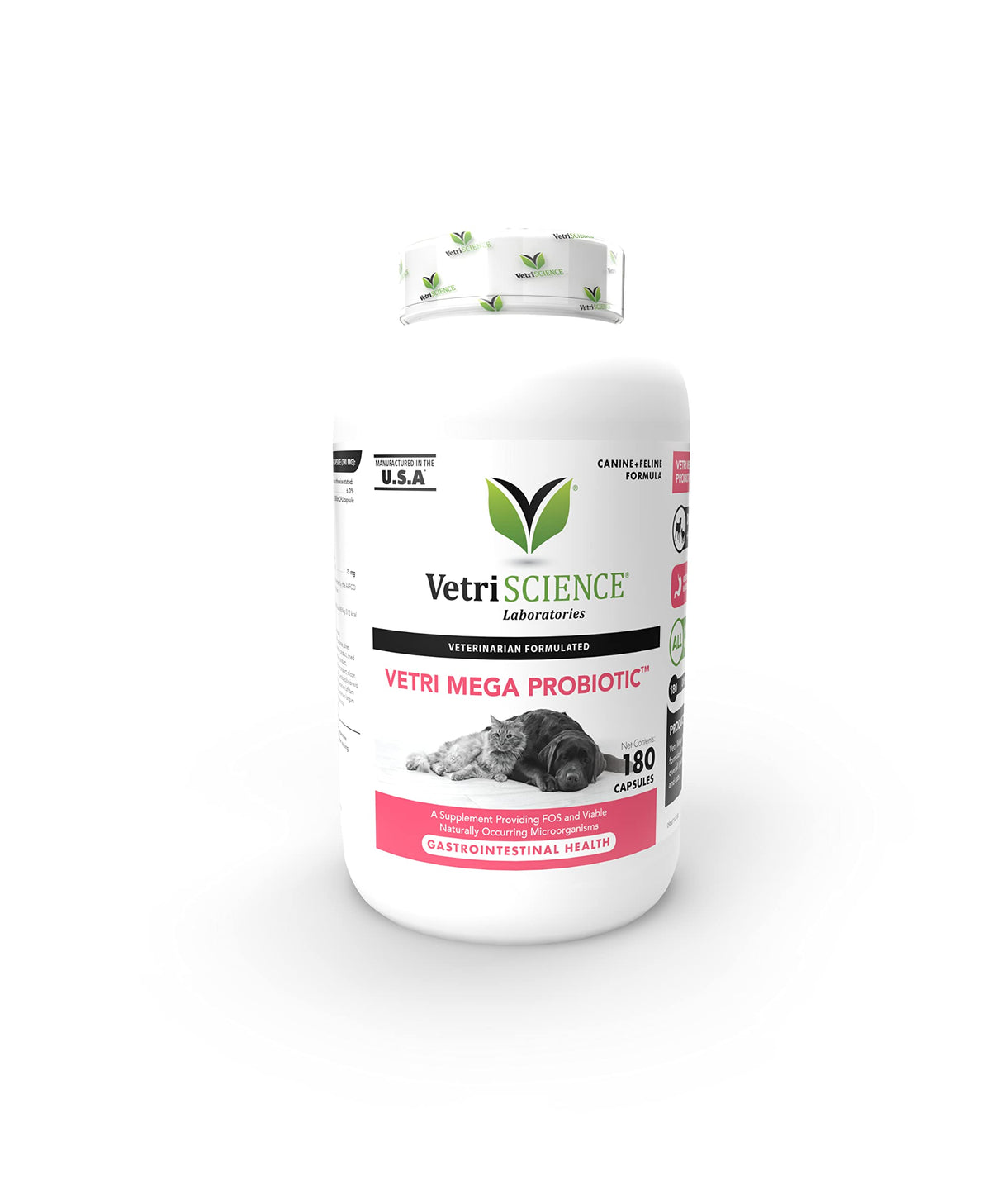 VetriScience Vetri Mega Probiotic and Prebiotic for Dogs and Cats, 180