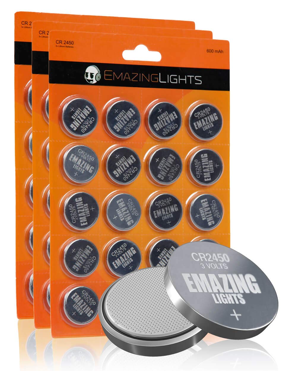 EmazingLights CR2450 Batteries 3 Volt Lithium Coin Cell 3V Button Batt