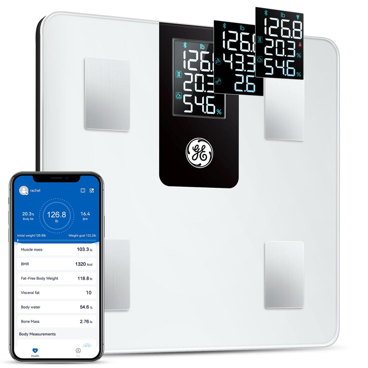 GE Smart Body Fat Scale: with BMI Scales for Body Weight and Fat Perce