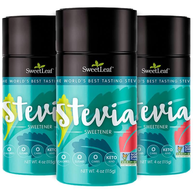 SweetLeaf Stevia Powder Shaker Jar - Zero Calorie Stevia Sweetener, No