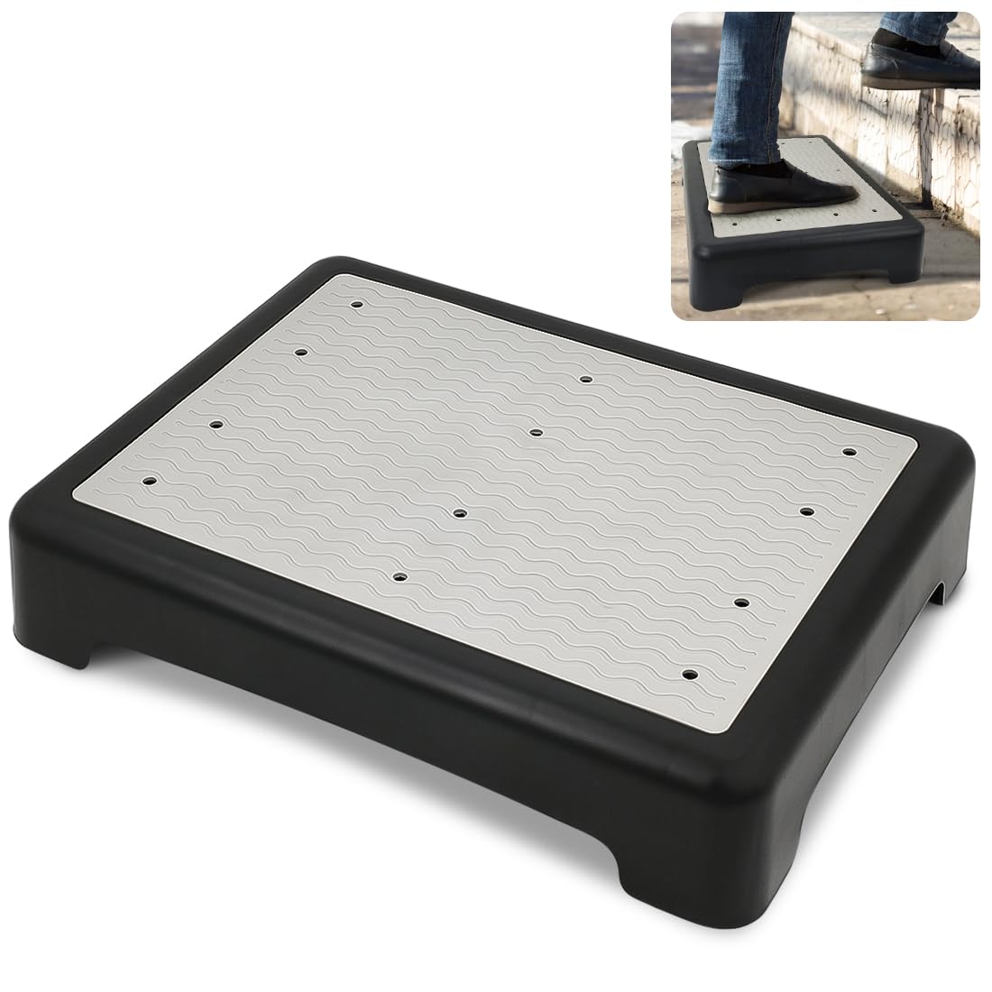 Wide Step Stools for Adults Seniors,Non-Slip Step Platform Portable In