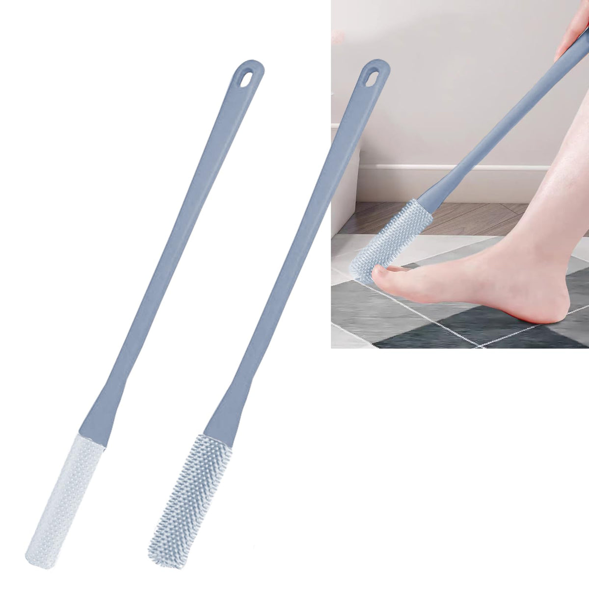 Enlivczom Toe Cleaning Brush, Toe and Foot Towel Brush,Long Handle Toe