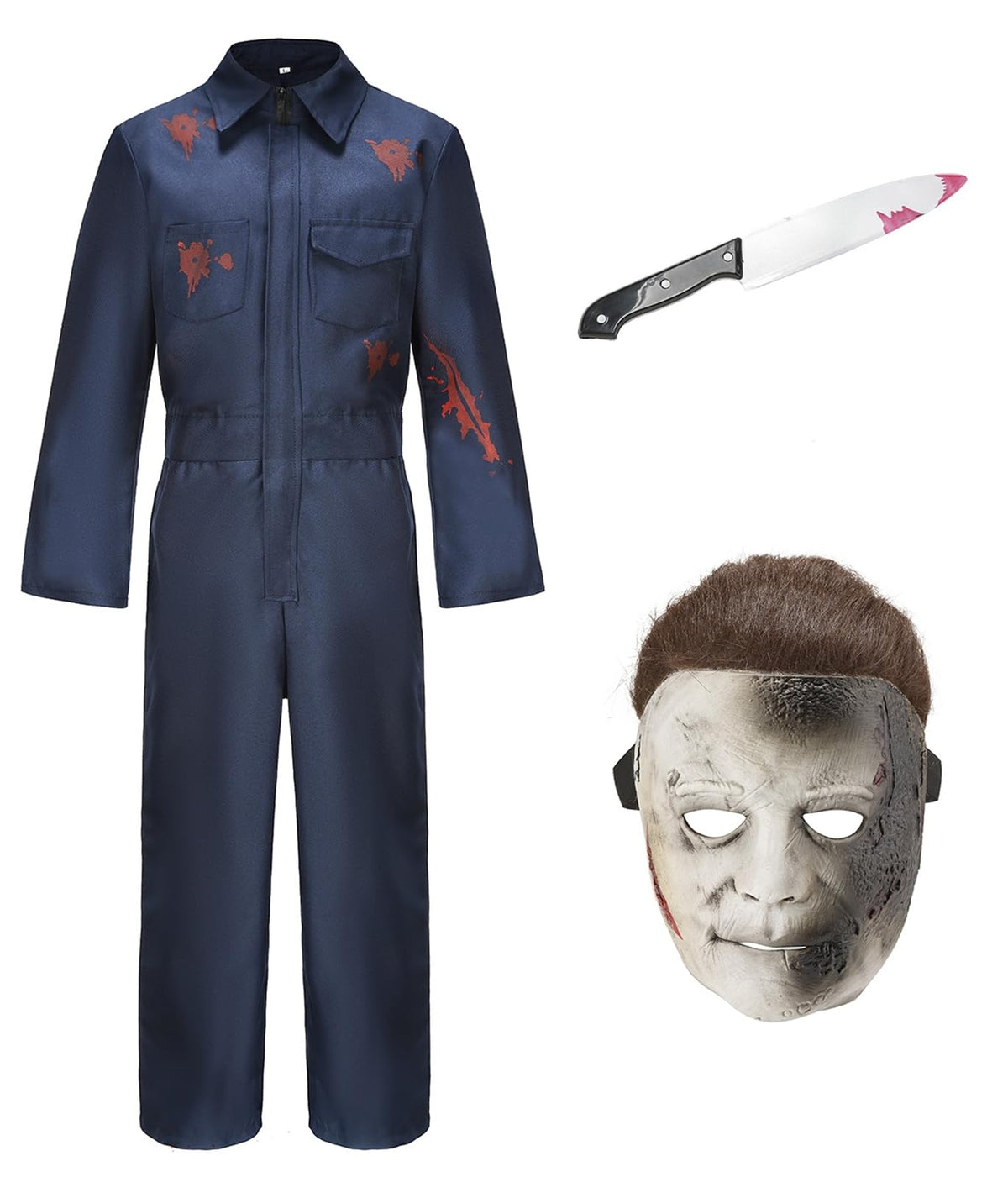 Kids Scary Halloween Costumes Boys Horror Movie Killer Cosplay Blue Ju