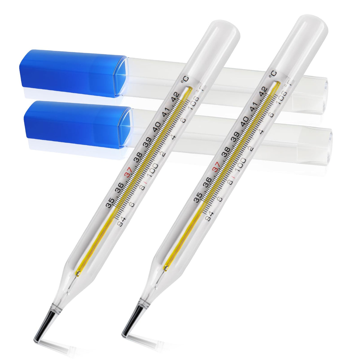 Clinical Glass Thermometer for Underarm 2PCS - Classic Non Digital