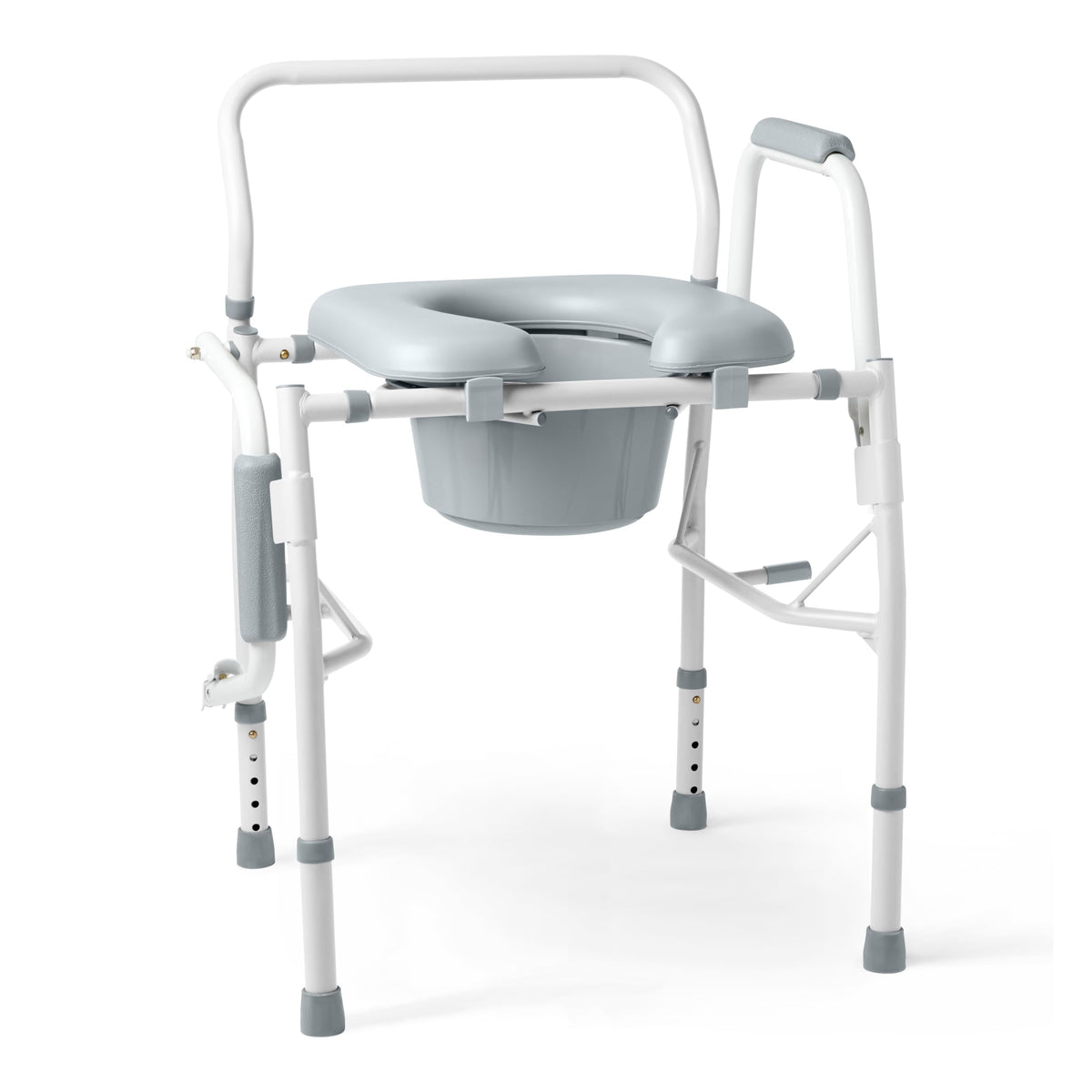 Medline Drop Arm Commode Chair for Adults and Seniors, Padded Seat, Re