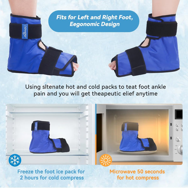 NEWGO Ice Pack Foot Ice Pack Wrap for Plantar Fasciitis, Edema, Achill ...